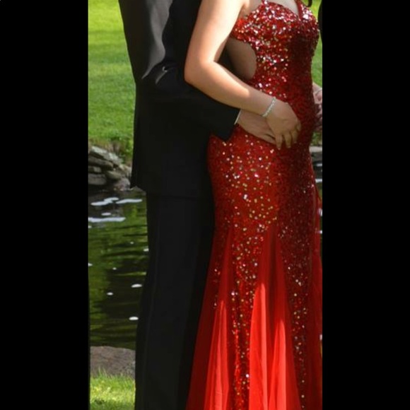 Primavera Couture | Dresses | Red Sequin Prom Dress Formal Gown | Poshmark
